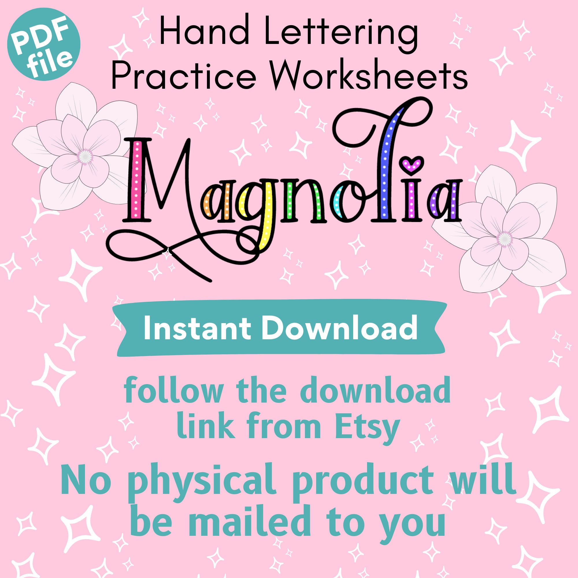 Hand Lettering Practice Workbook | Hand Lettering Sheets | Calligraphy ...