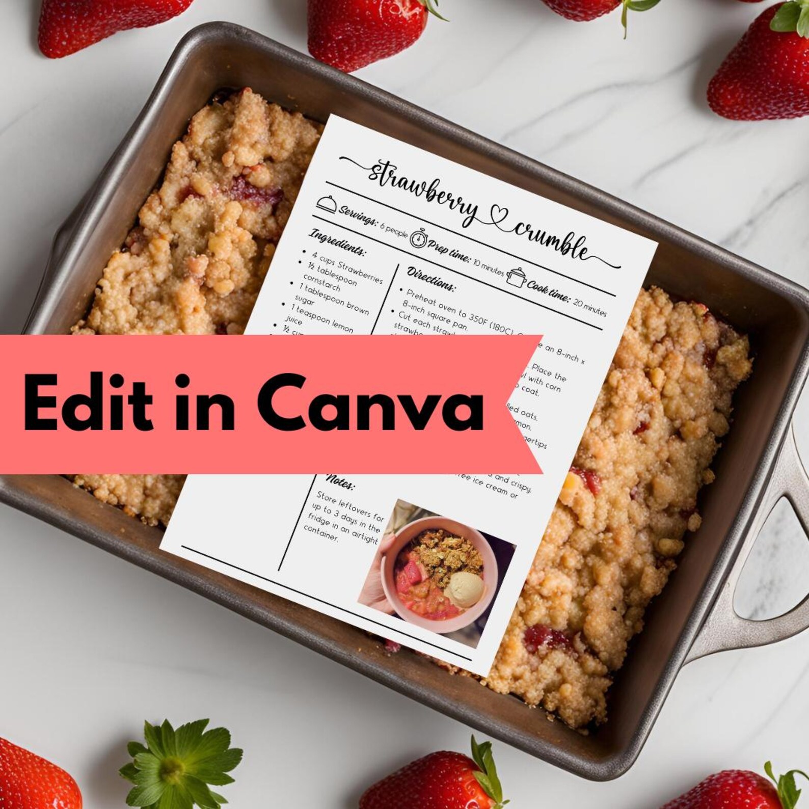 Beautiful Recipe Card Template | Printable | A4/US Letter | PDF Files ...