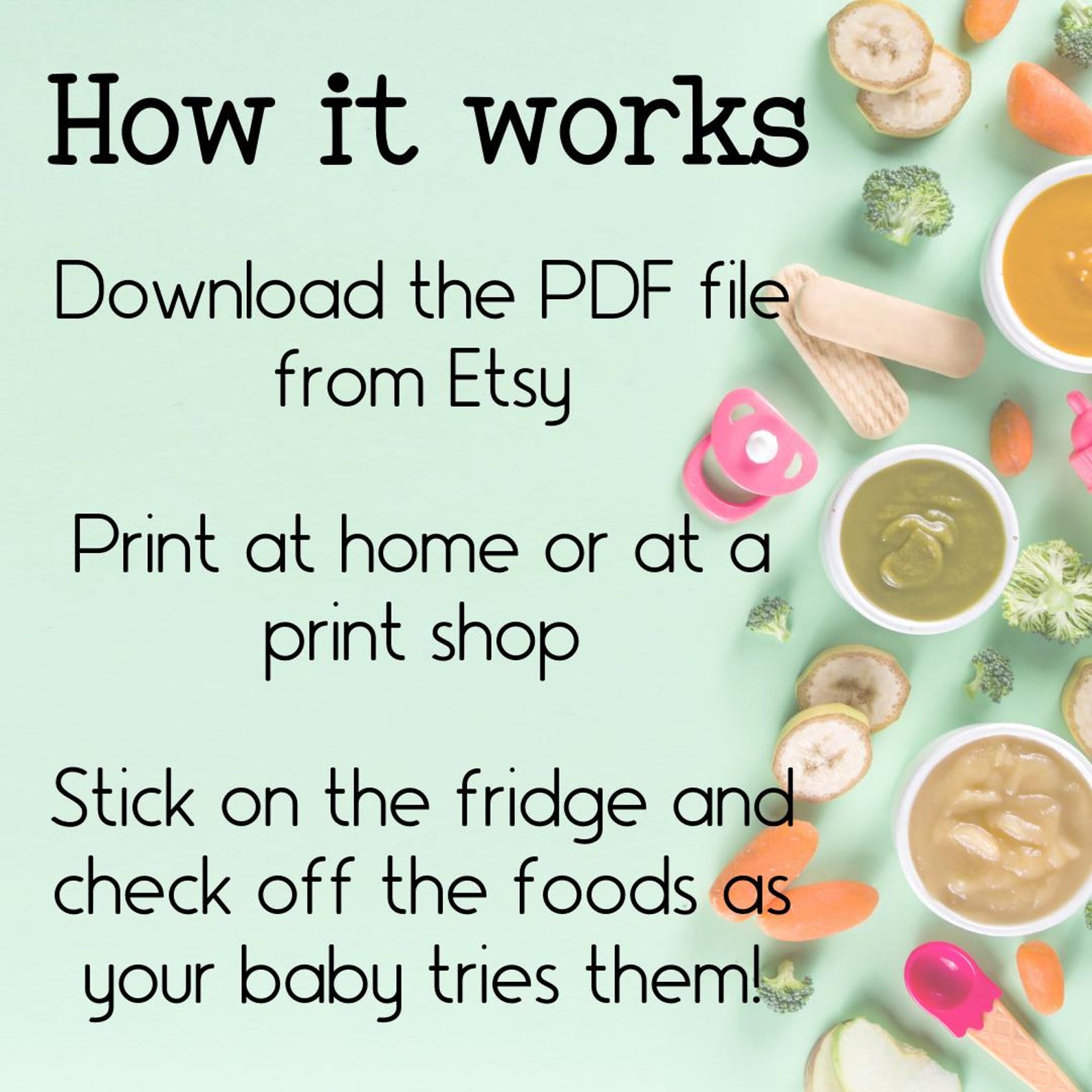 Vegan Baby Led Weaning Checklist First Foods Tracker Printable Digital ...