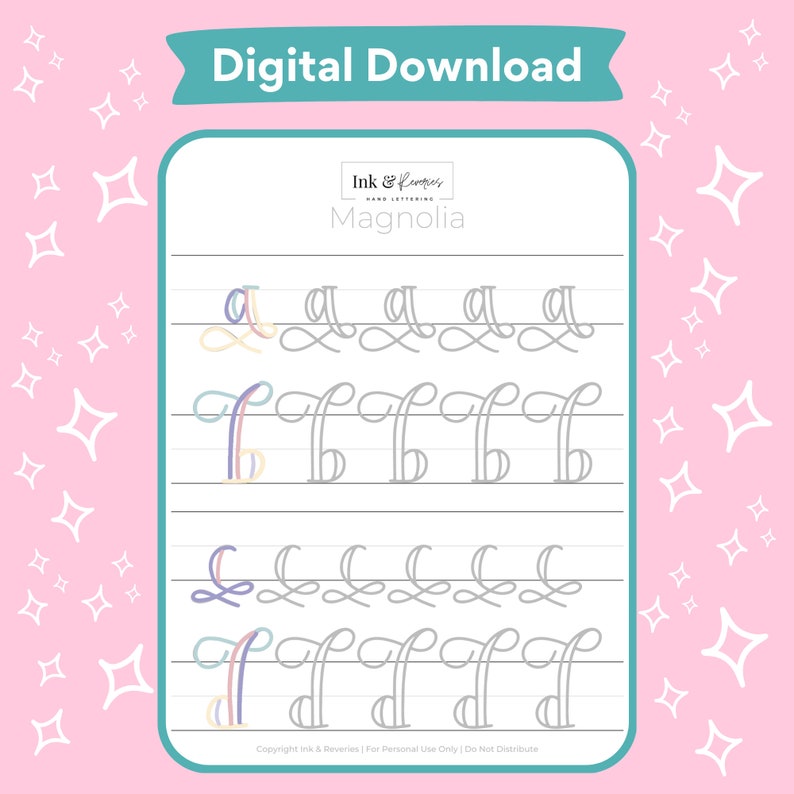 Hand Lettering Practice Workbook | Hand Lettering Sheets | Calligraphy ...