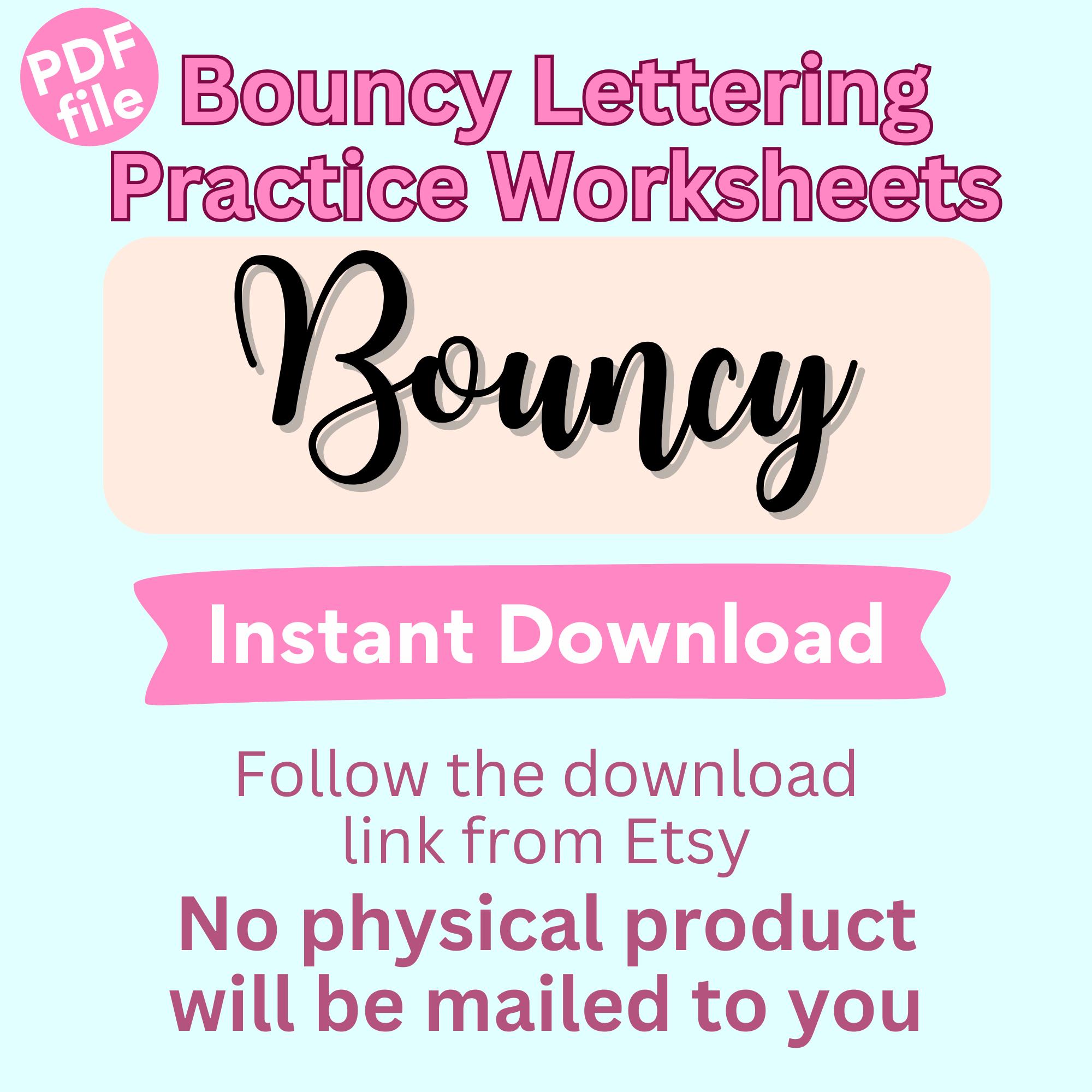 Hand Lettering Practice Worksheets | Bouncy Handwriting | Bouncy ...