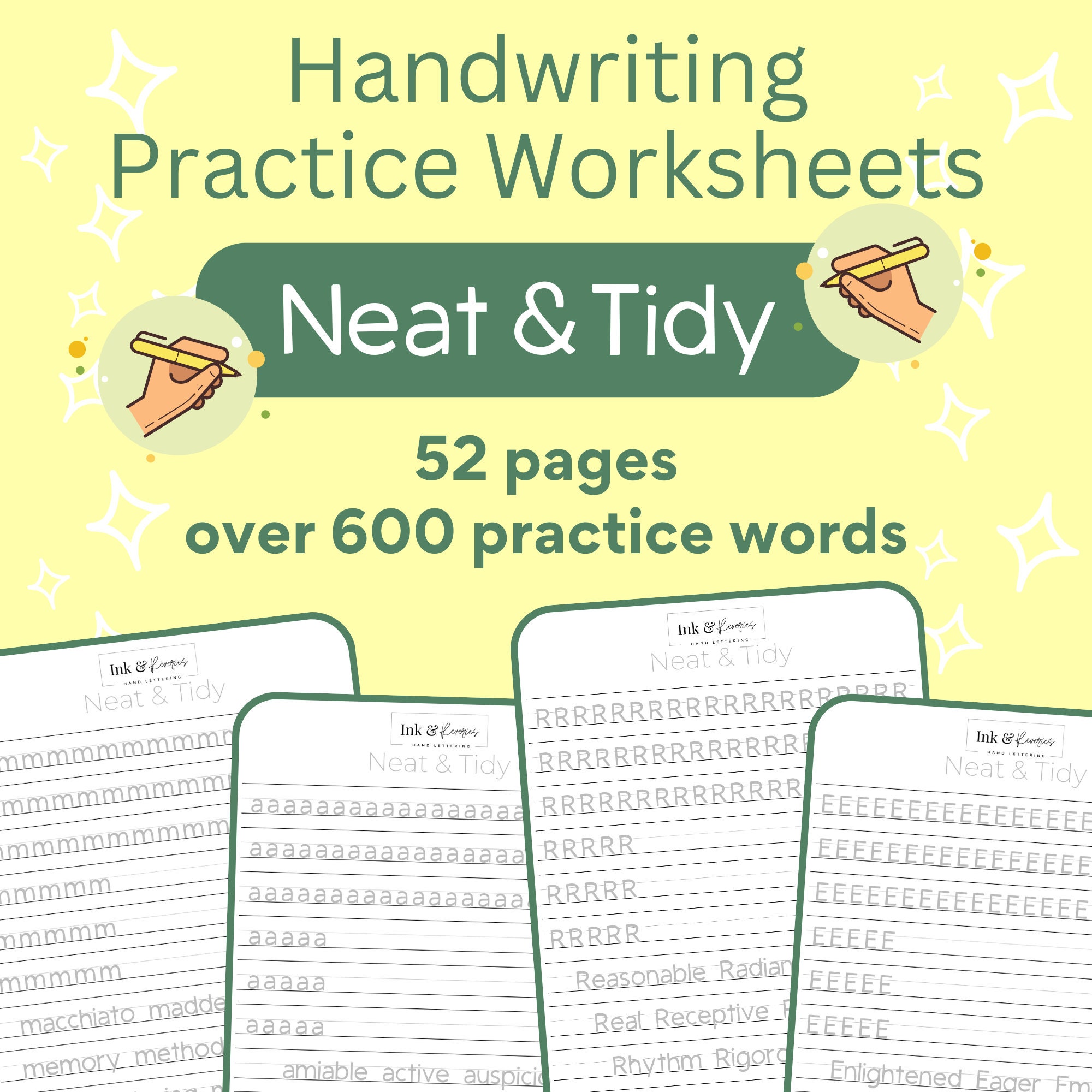 Neat Handwriting Practice Sheets, Printable Handwriting Worksheets ...