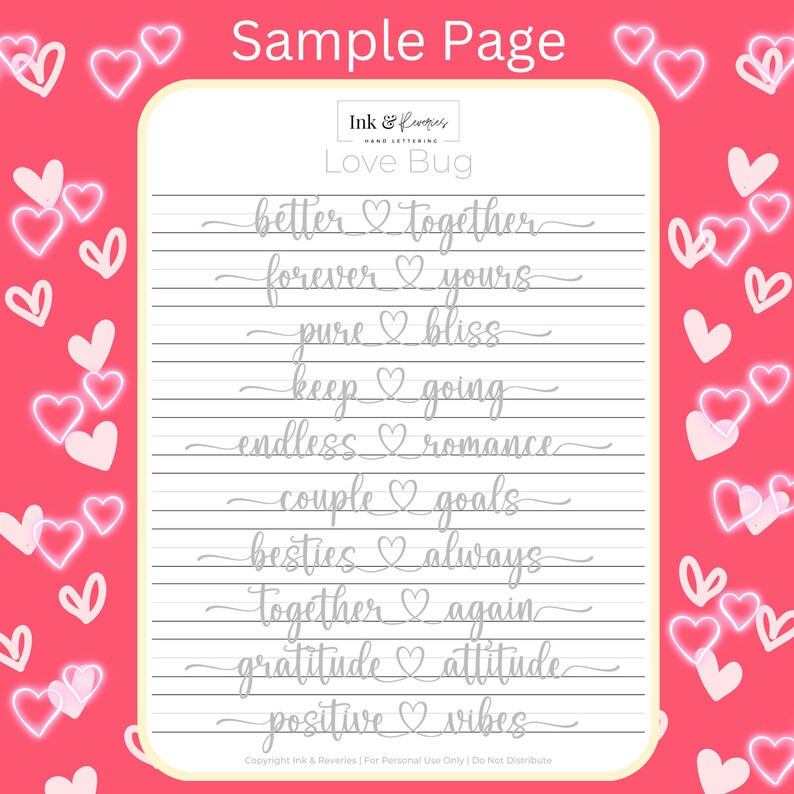 Hand Lettering Practice | Printable Handwriting Workbook ...