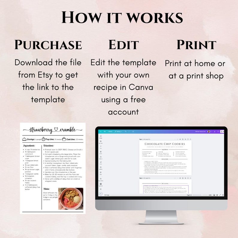 Beautiful Recipe Card Template | Printable | A4/US Letter | PDF Files ...