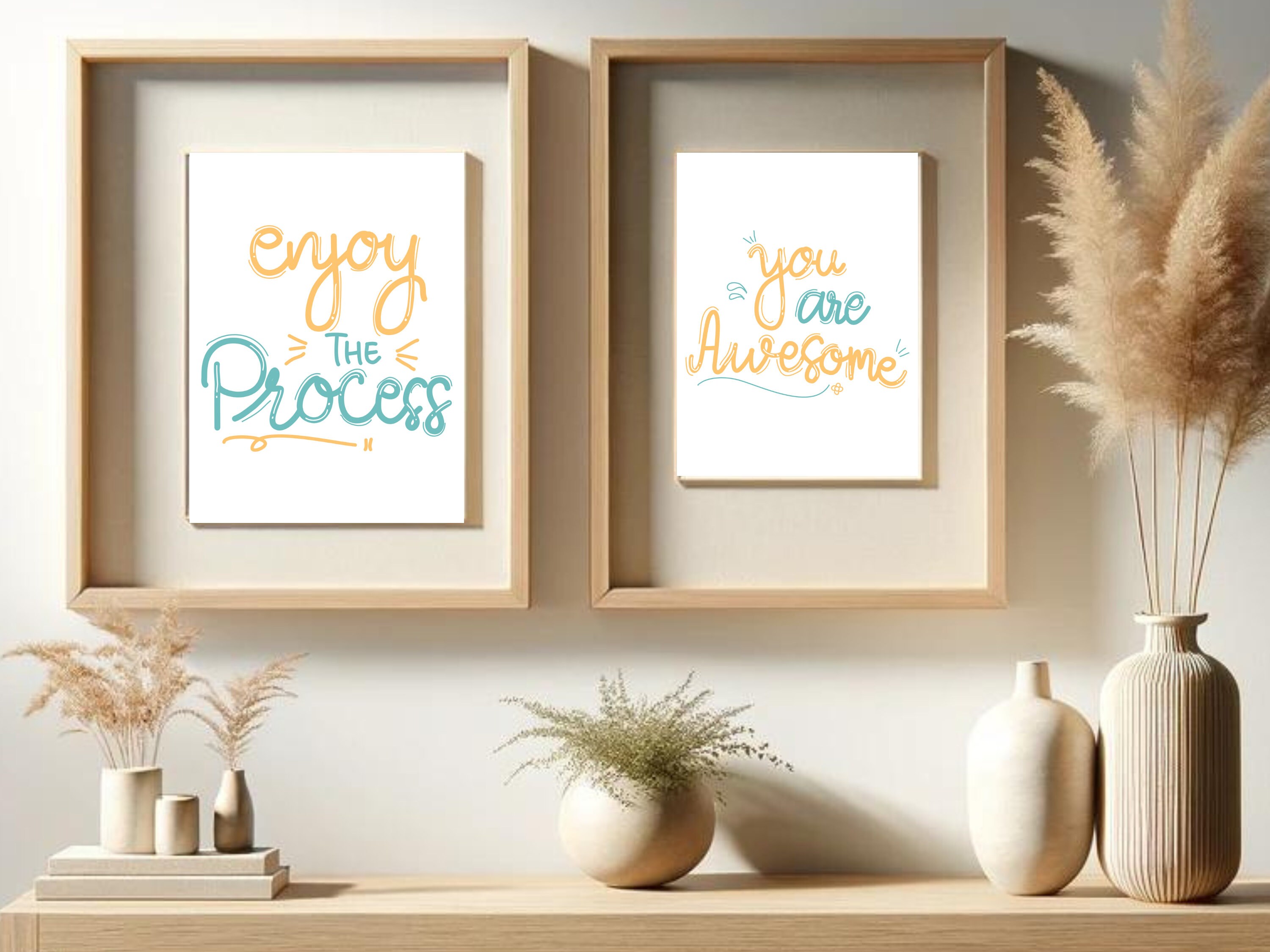 Inspirational Minimalist Posters Enjoy the Process / You Are Awesome ...