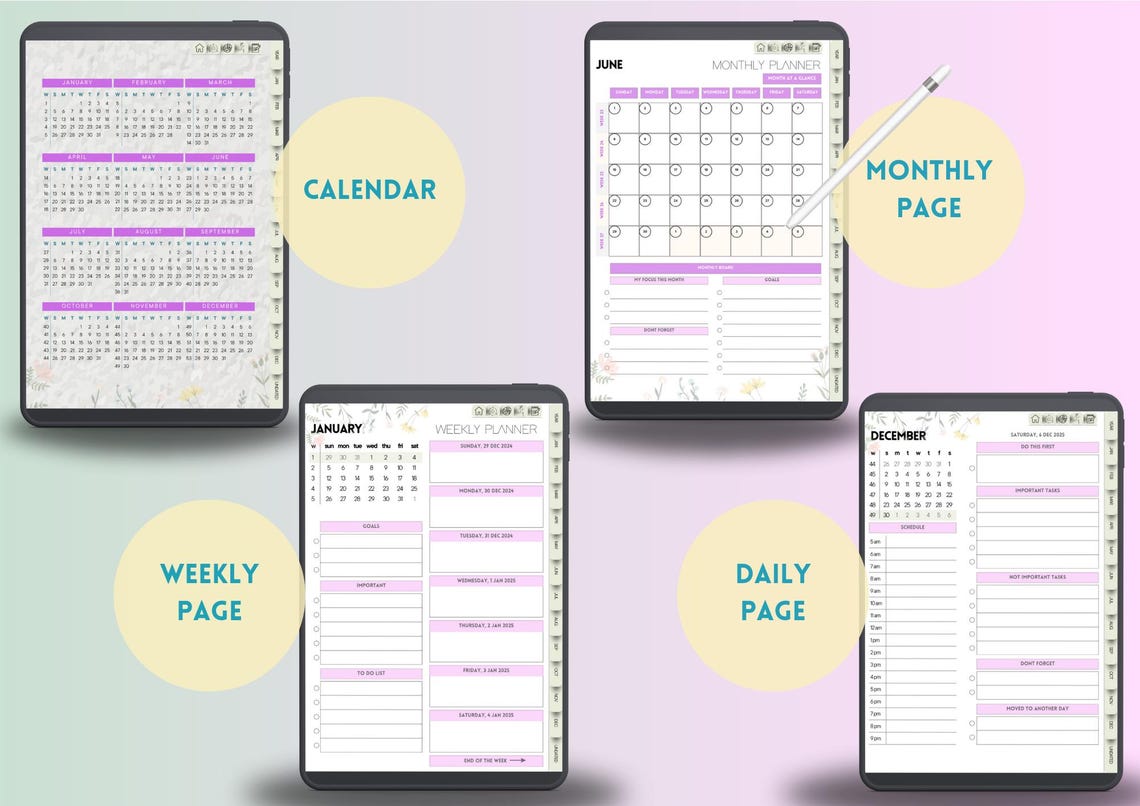 ADHD Digital Planner 2025, Fully Hyperlinked, User Friendly, Daily ...