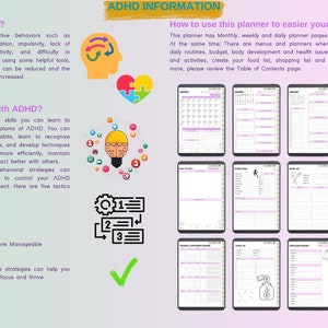 ADHD Digital Planner 2025, Fully Hyperlinked, User Friendly, Daily ...