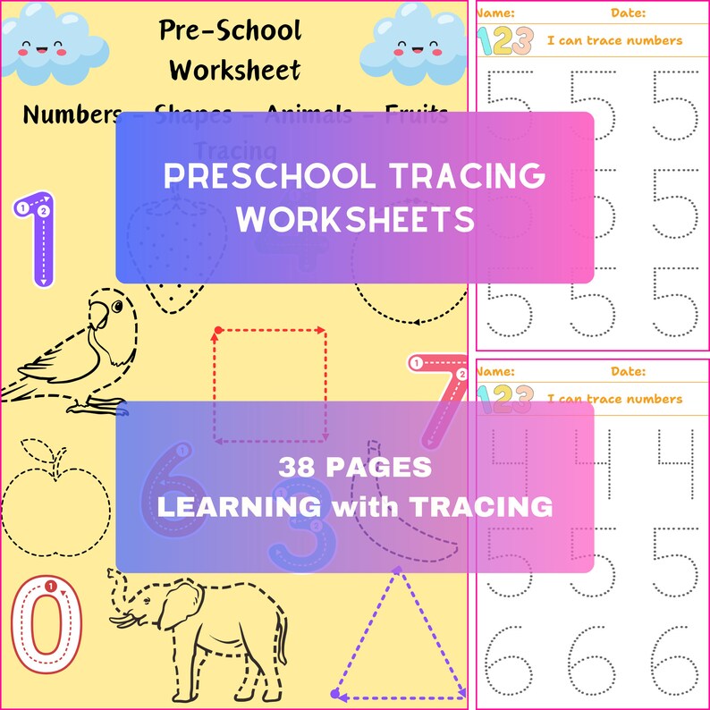 Printable Kindergarten Worksheets, Preschool Tracing Worksheets ...