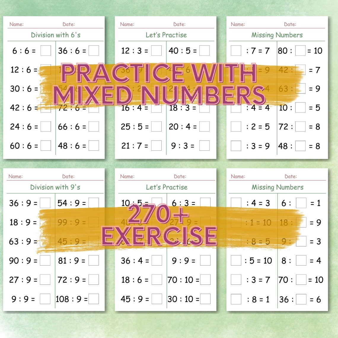 Printable Math Worksheets, Printable Division Worksheets, Maths ...