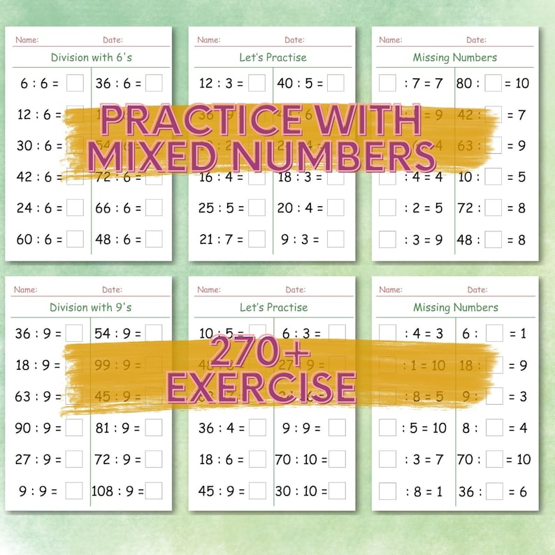 Printable Multiplication and Division Worksheets, Printable Math ...