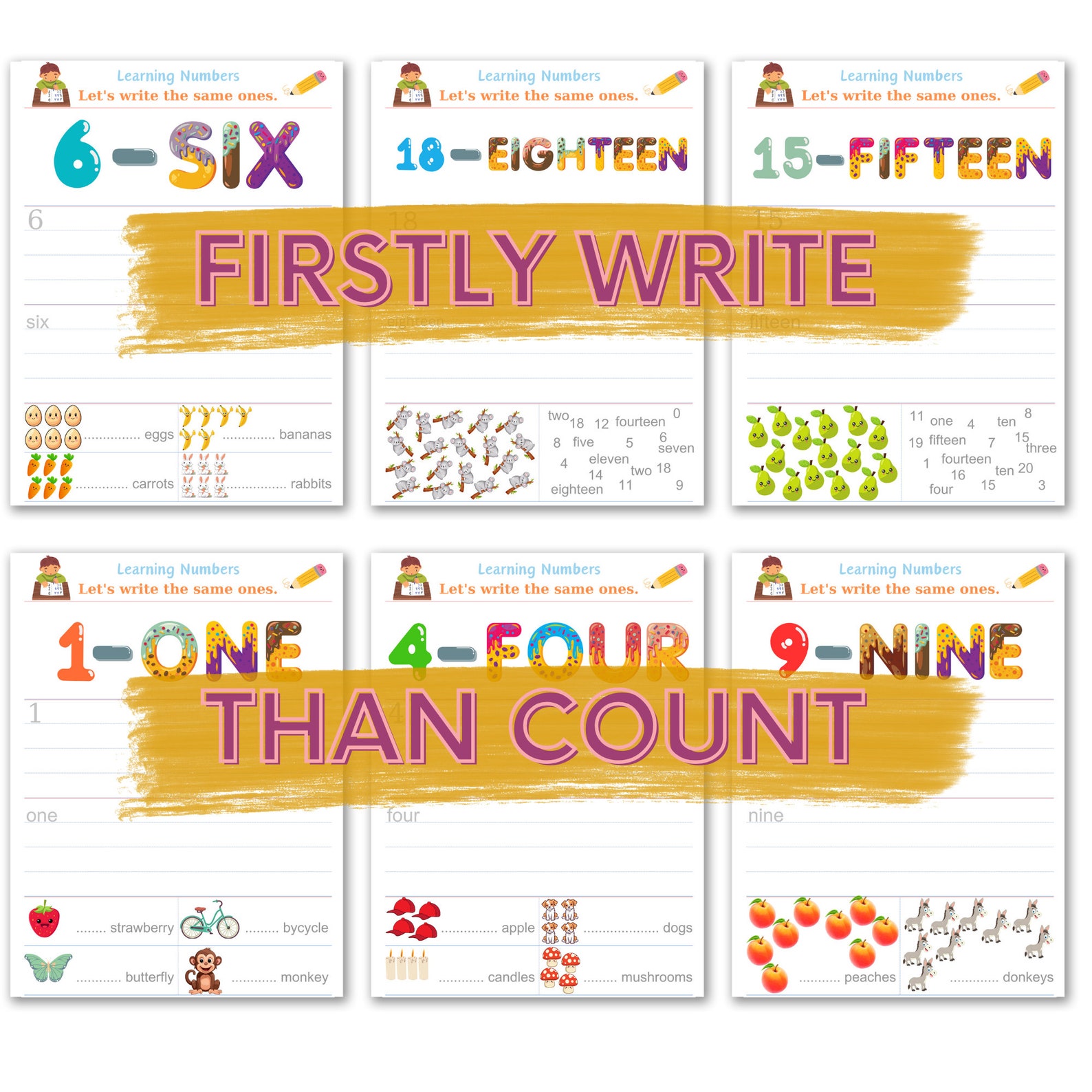 Printable Kindergarten Worksheets, Preschool Learning Numbers 0 to 20 ...