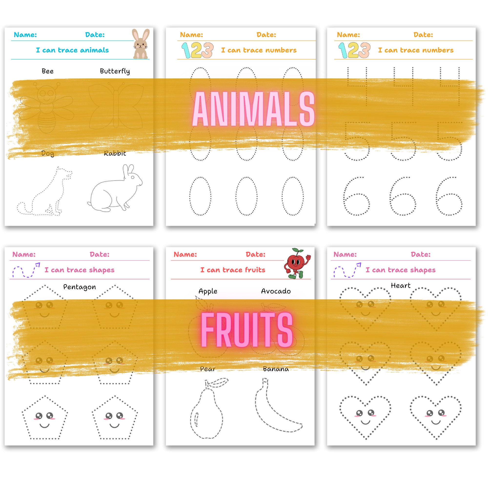 Printable Kindergarten Worksheets, Preschool Tracing Worksheets ...