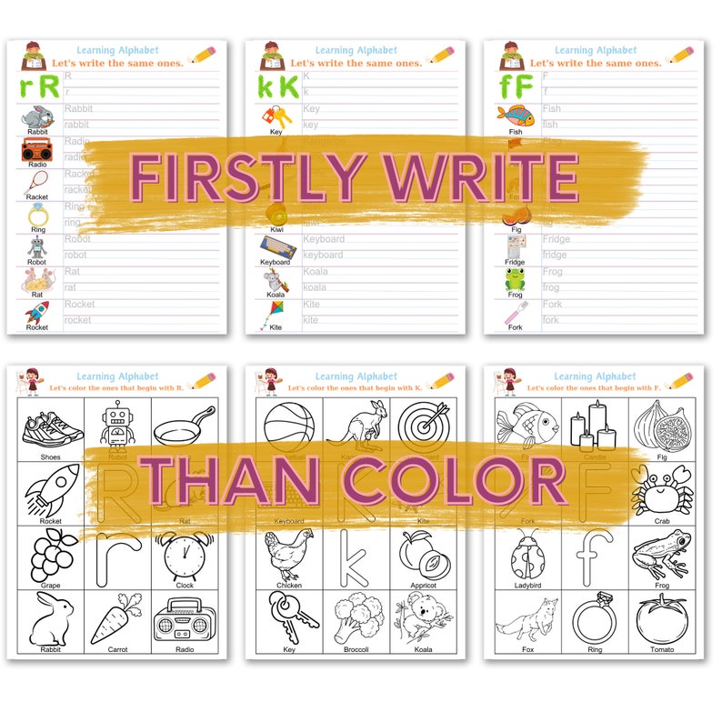 Printable Kindergarten Worksheets, Preschool Learning Alphabet, Writing ...