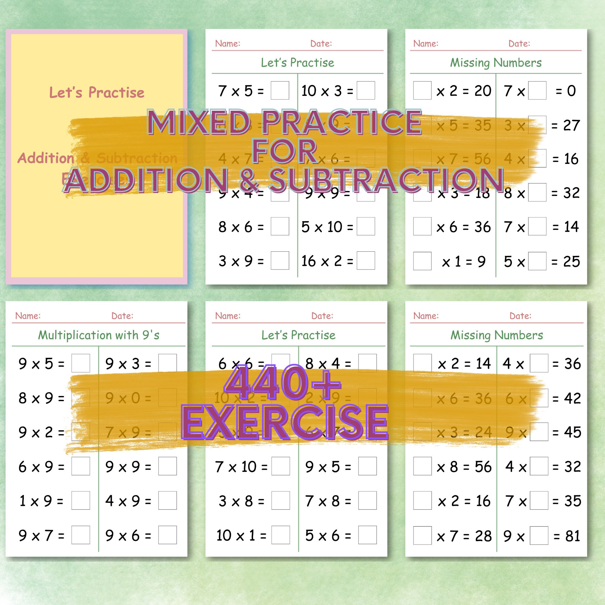 Printable Math Worksheets, Printable Addition and Subtraction ...