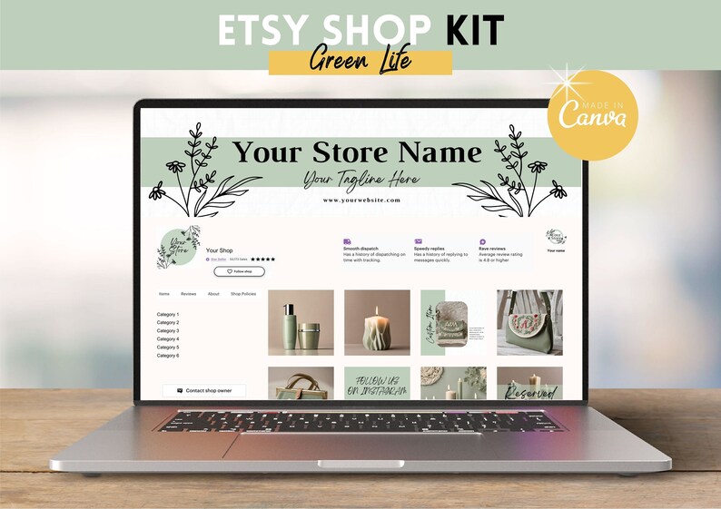 Etsy Shop Kit | Etsy Banner Design Templates | Branding Kit | Canva ...