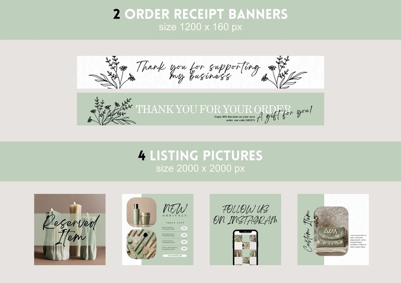 Etsy Shop Kit | Etsy Banner Design Templates | Branding Kit | Canva ...