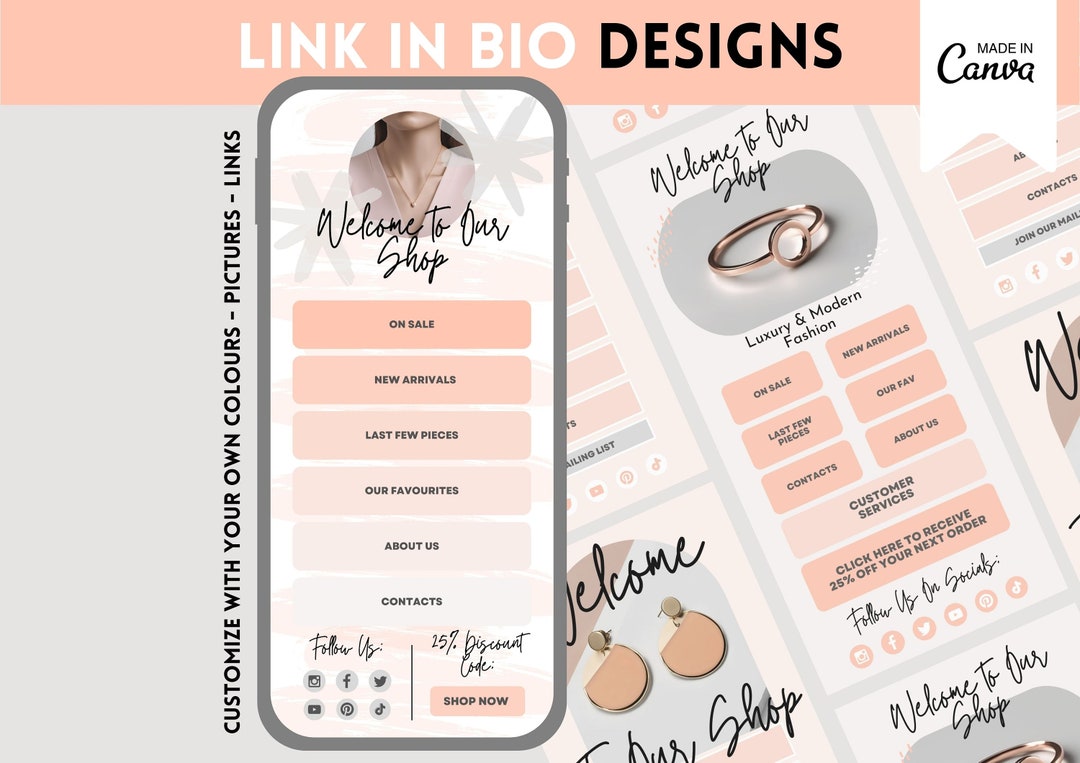 Link in Bio Canva Editable Template | Instagram Link Landing Page ...