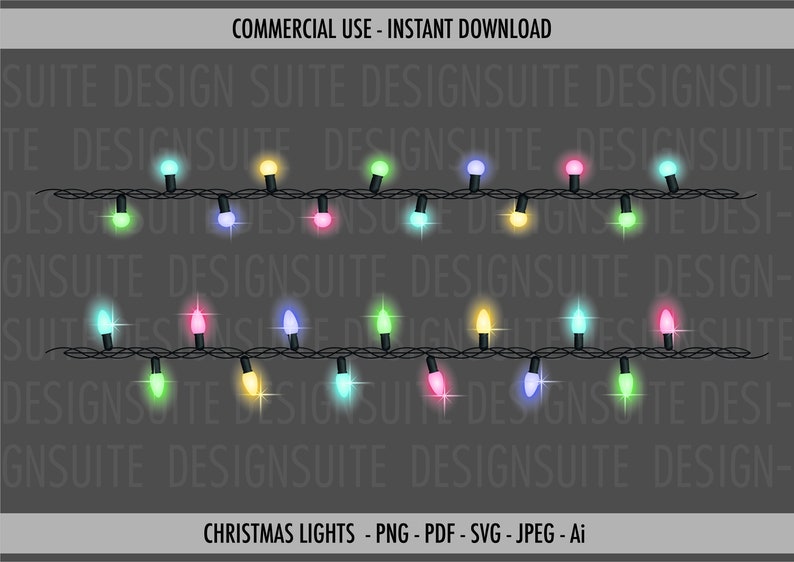Christmas String Lights SVG File High Quality SVG Clip Art Digital ...