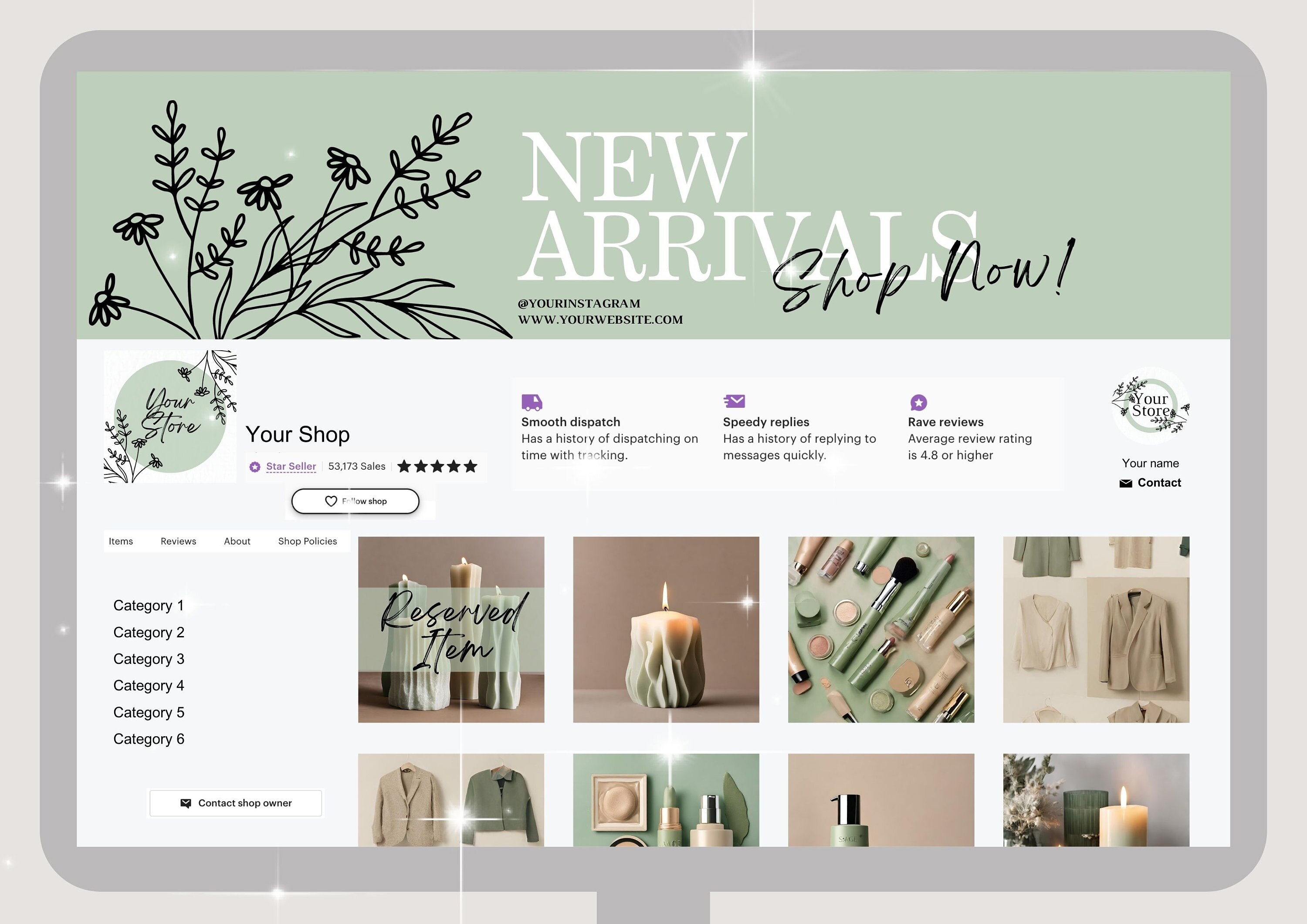 Etsy Shop Kit | Etsy Banner Design Templates | Branding Kit | Canva ...