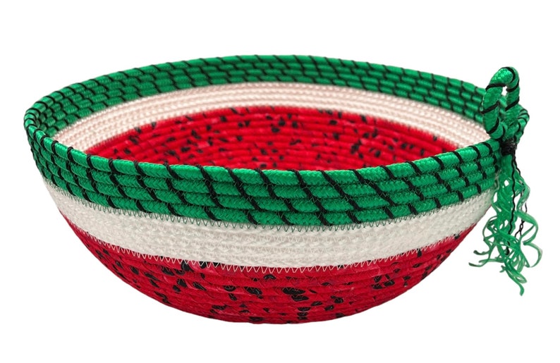 Watermelon Rope Bowl/basket-fabric Wrapped Soft Rope Bowl-clothesline ...