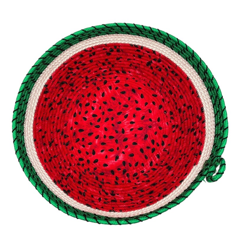 Watermelon Rope Bowl/basket-fabric Wrapped Soft Rope Bowl-clothesline ...