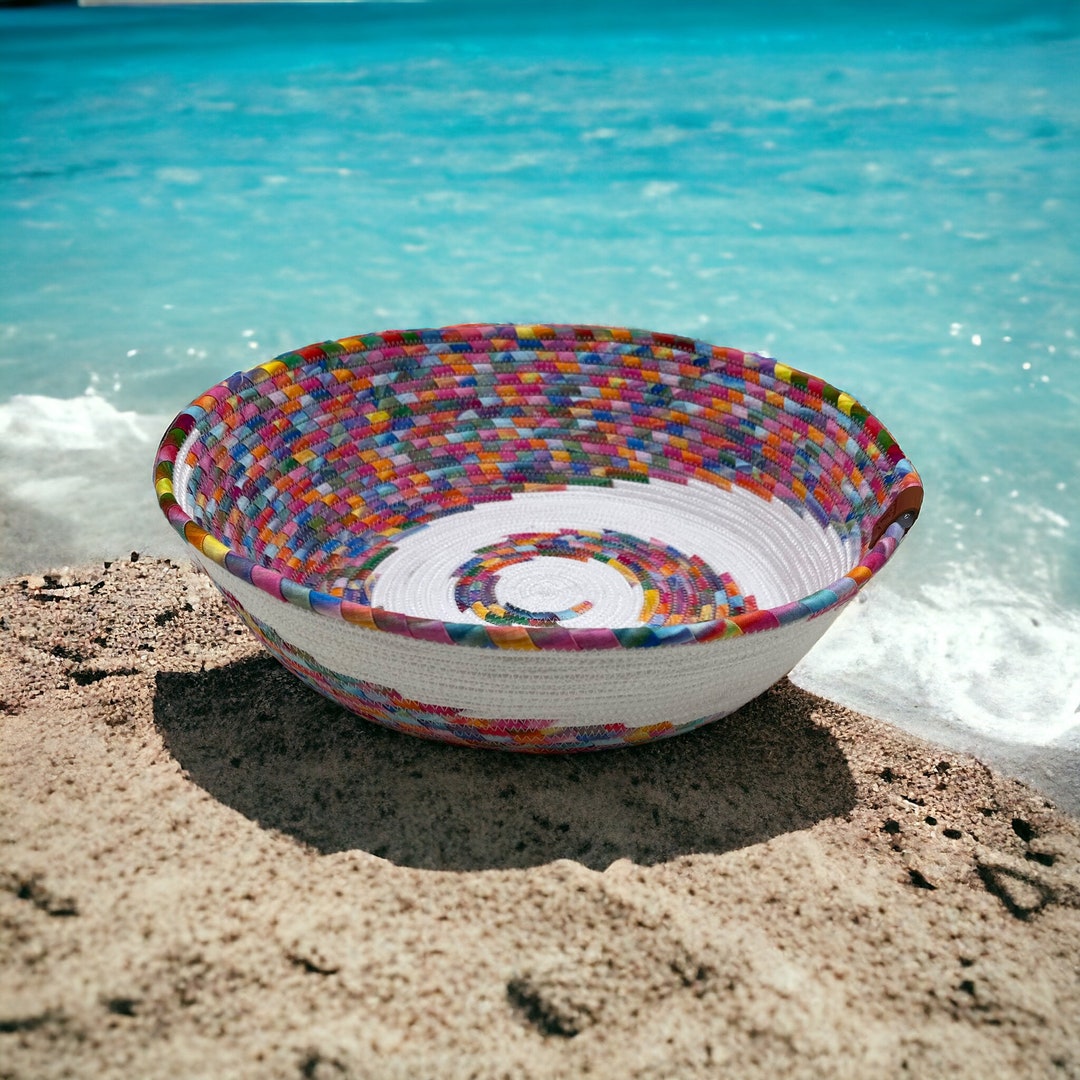 Handmade Rope Basket-decorative Rope Basket/bowl-fabric Wrapped Soft ...