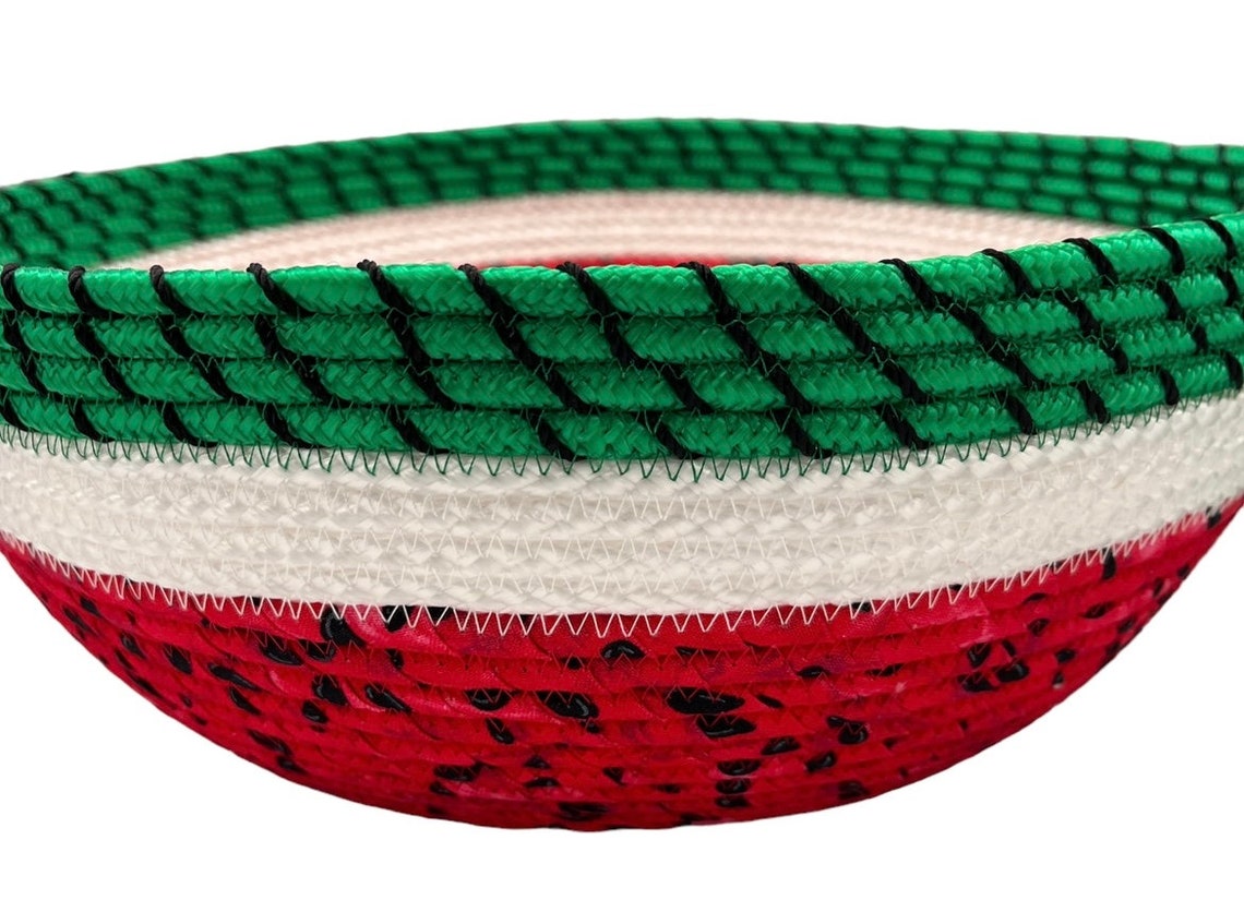 Watermelon Rope Bowl/basket-fabric Wrapped Soft Rope Bowl-clothesline ...