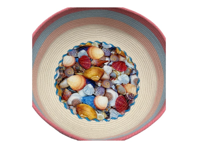 Sea Shells Handmade Soft Cotton Rope Basket - Etsy