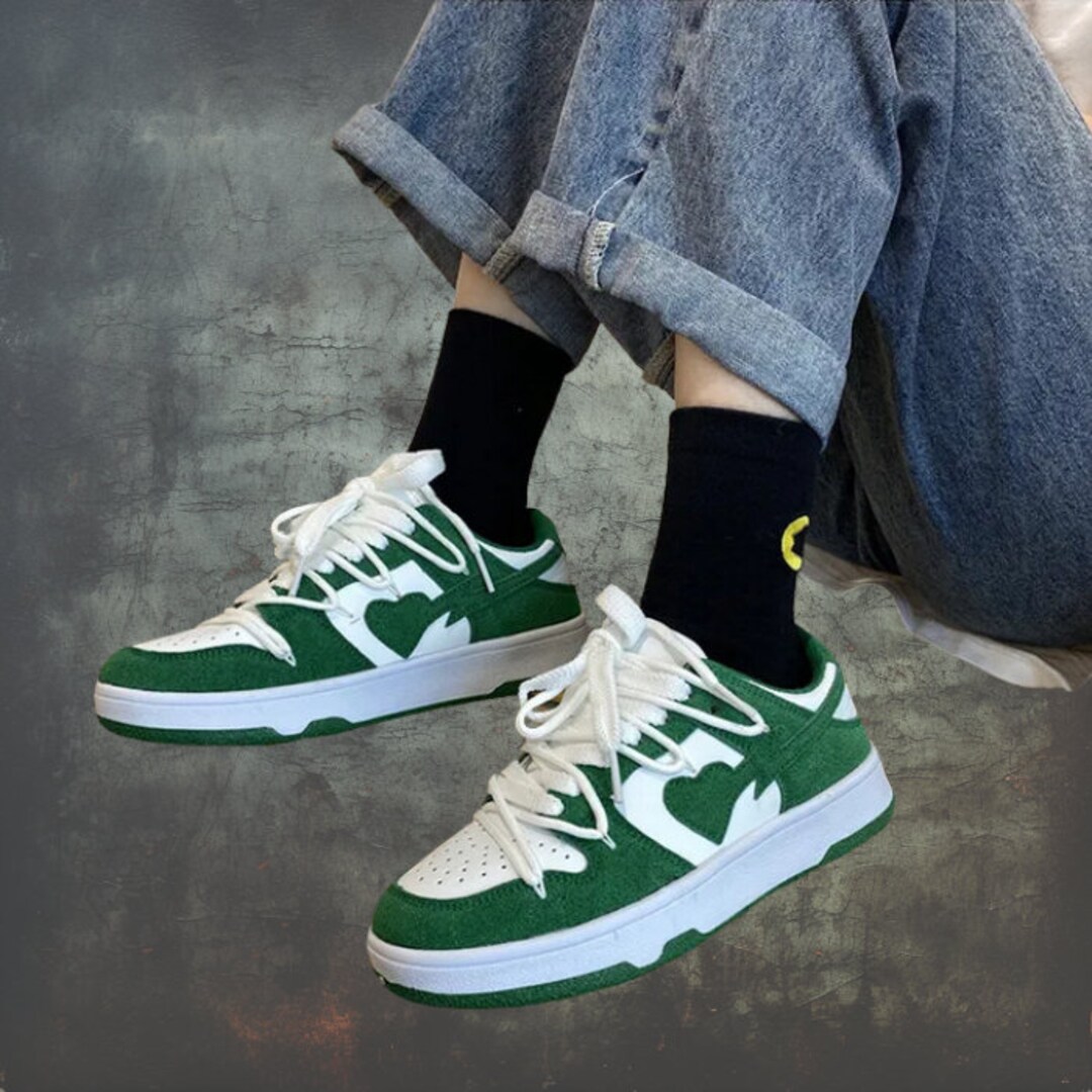 Embroidery Heart Sneakers, Y2K Sneakers, Korean Fashion, Flat Shoes ...