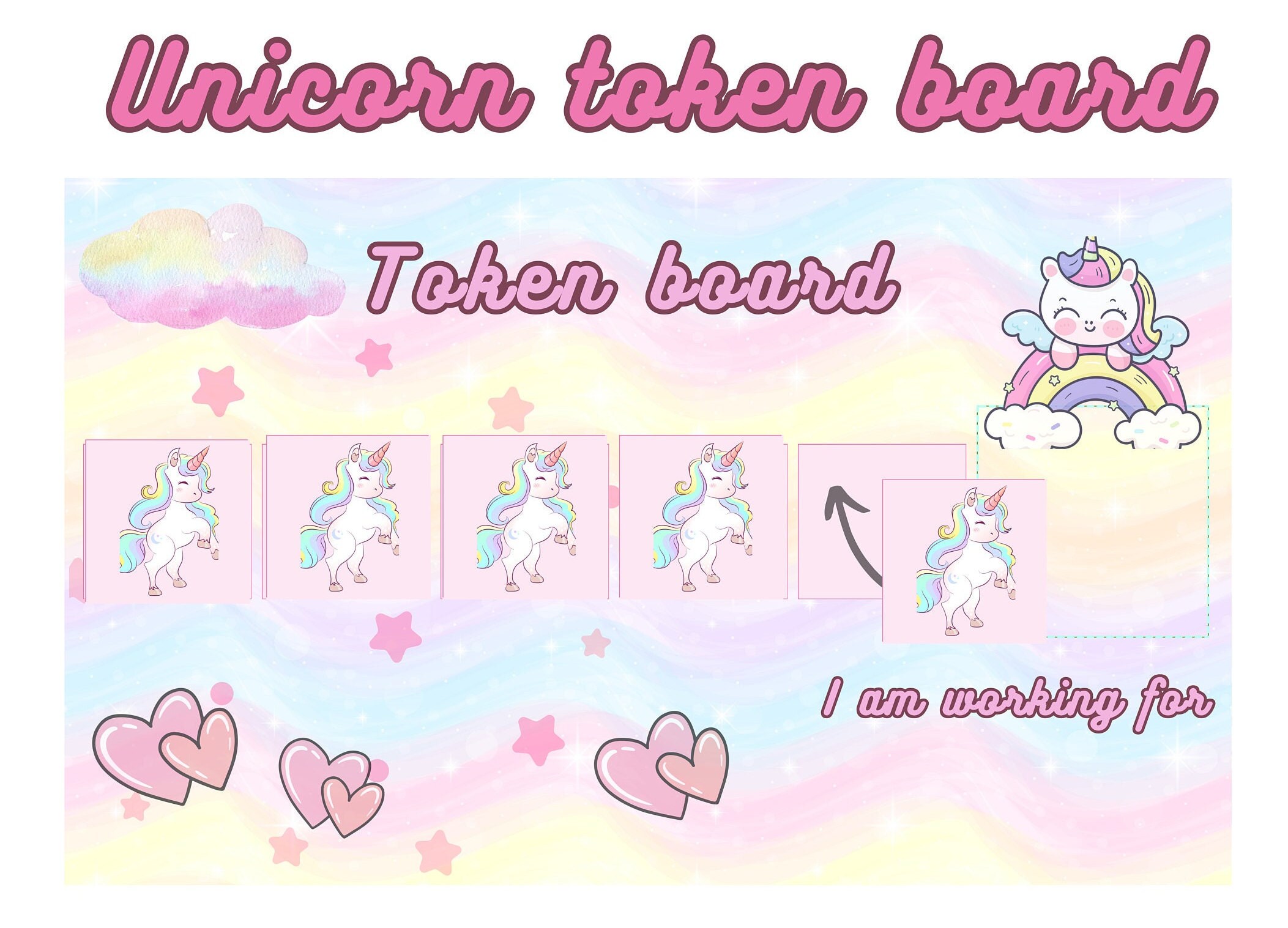 Unicorn Token Board 5 Tokens - Etsy