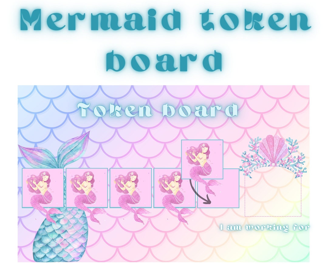 Mermaid Token Board 5 Tokens - Etsy