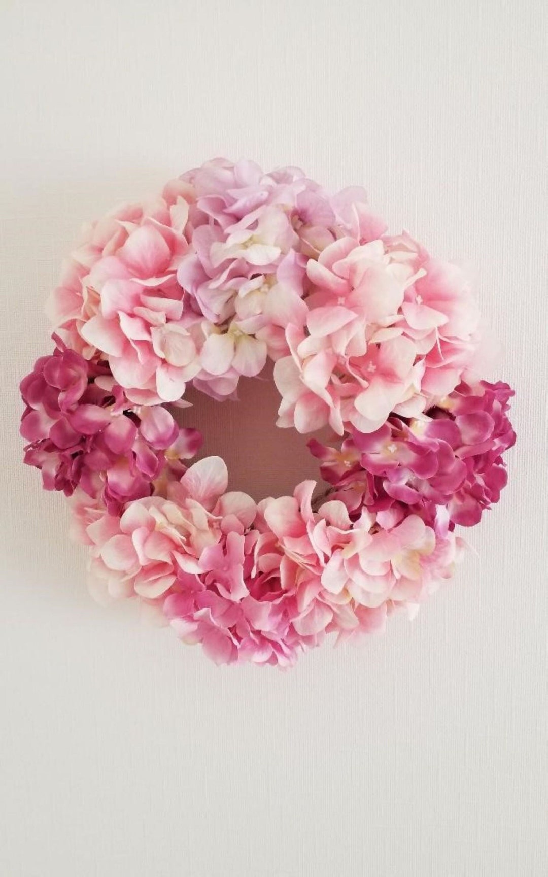 Two-tone Pink Hydrangea Wreath - Etsy
