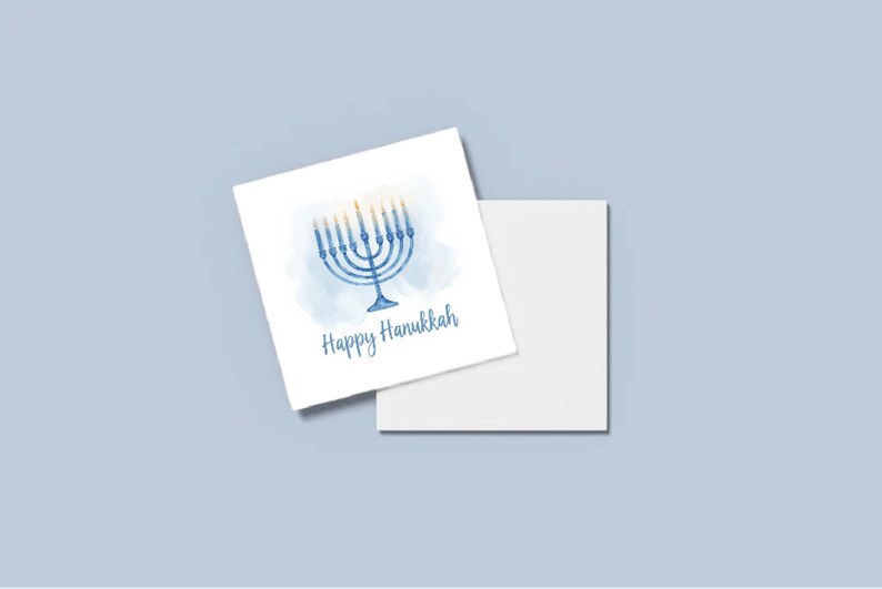 Hanukkah Card Set Printable PDF | Modern Jewish Holiday Greeting Card ...