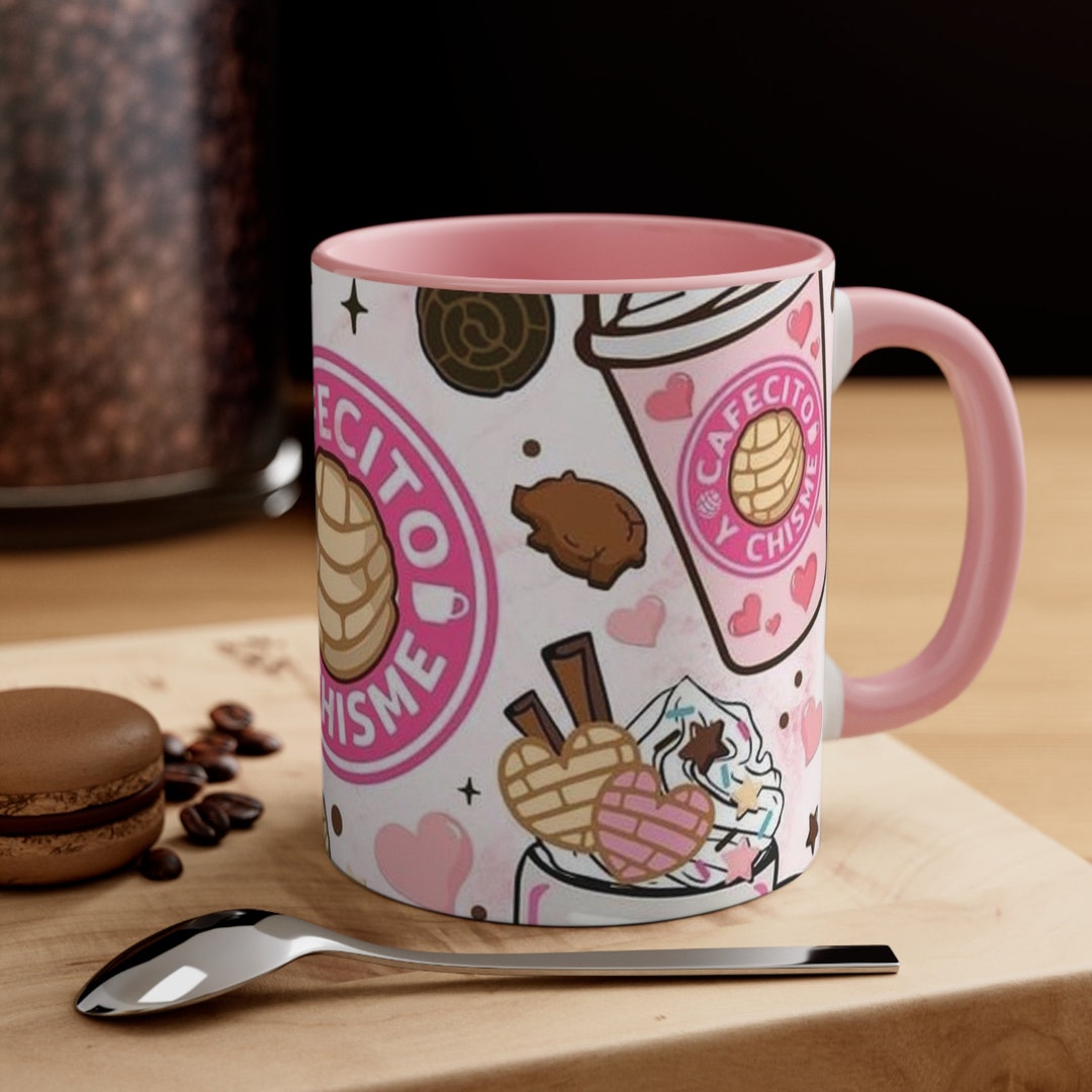 Cafe Y Chismesito Coffee Mug Coffee and Gossip Pinck Mug - Etsy