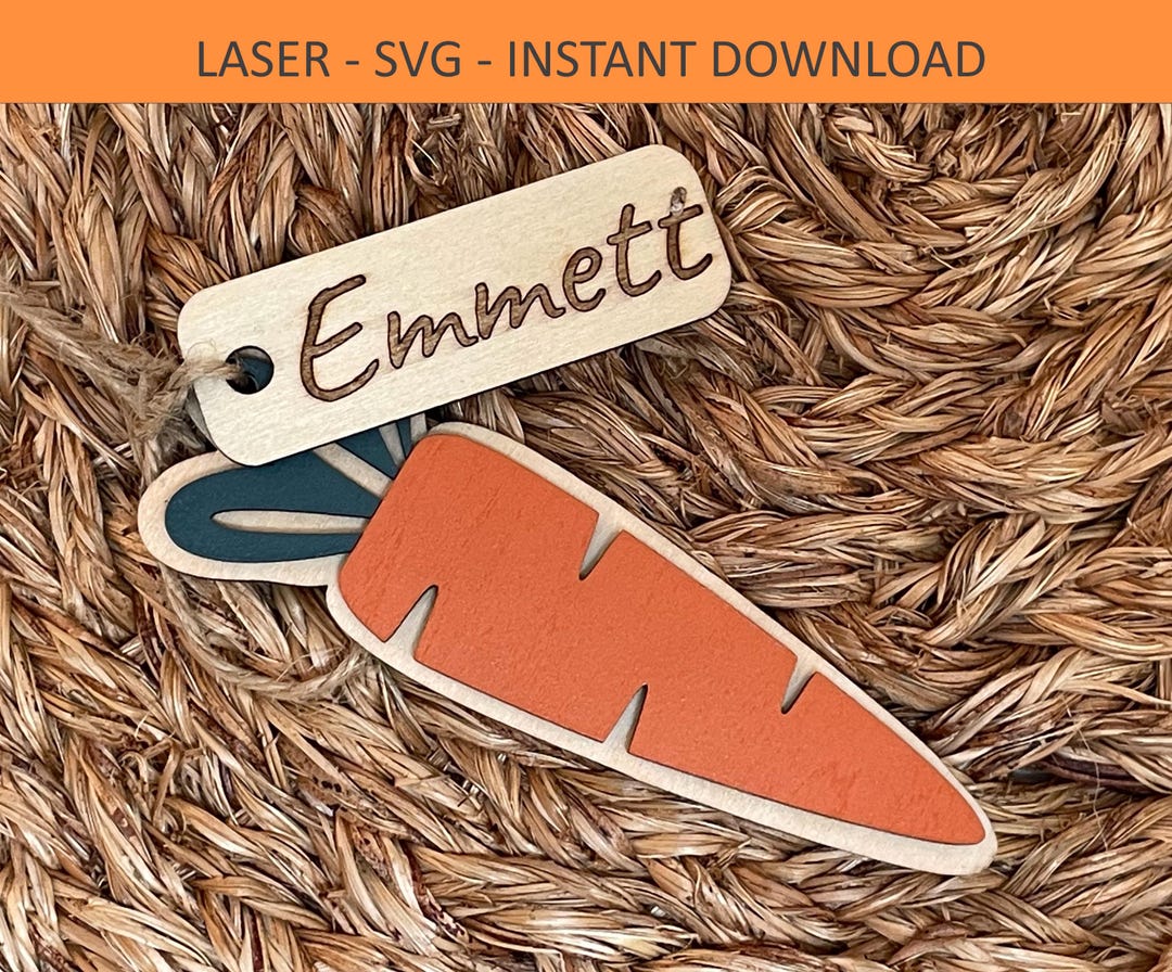 Carrot Name Tag: Laser Cut Easter Place Setting SVG - Etsy