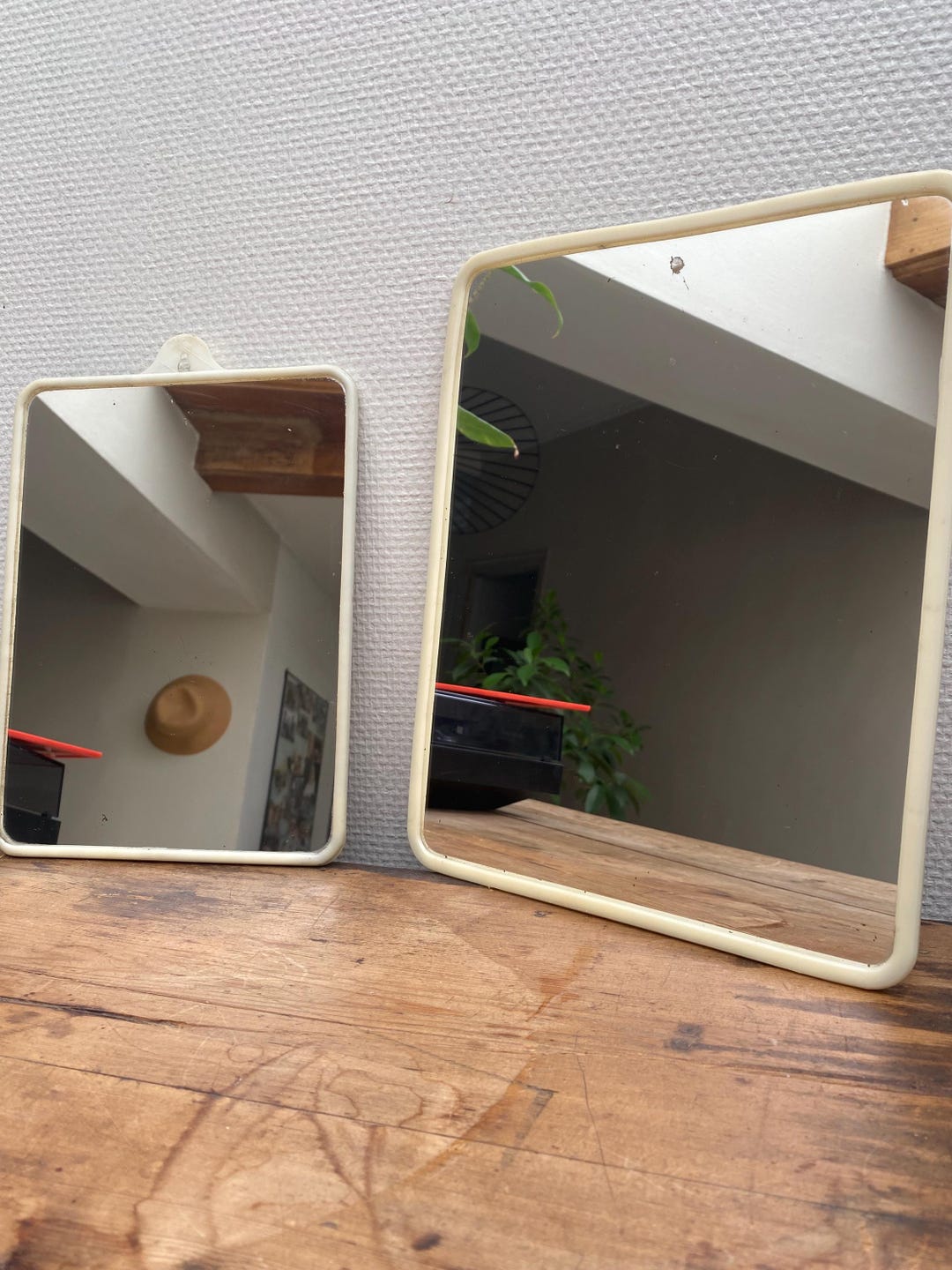 Set of Two Vintage Barber Mirrors - Etsy