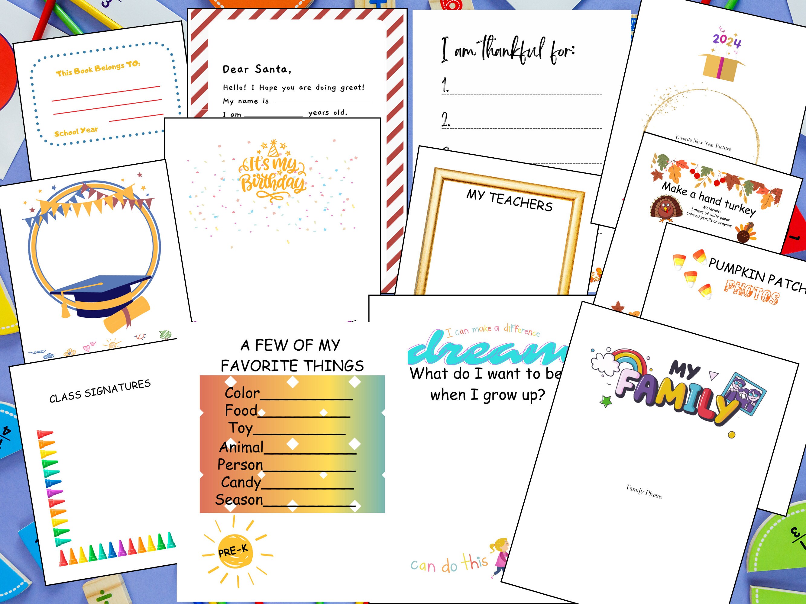 Pre-school Memory Book Kids Milestone My Preschool Years Toddler Years ...