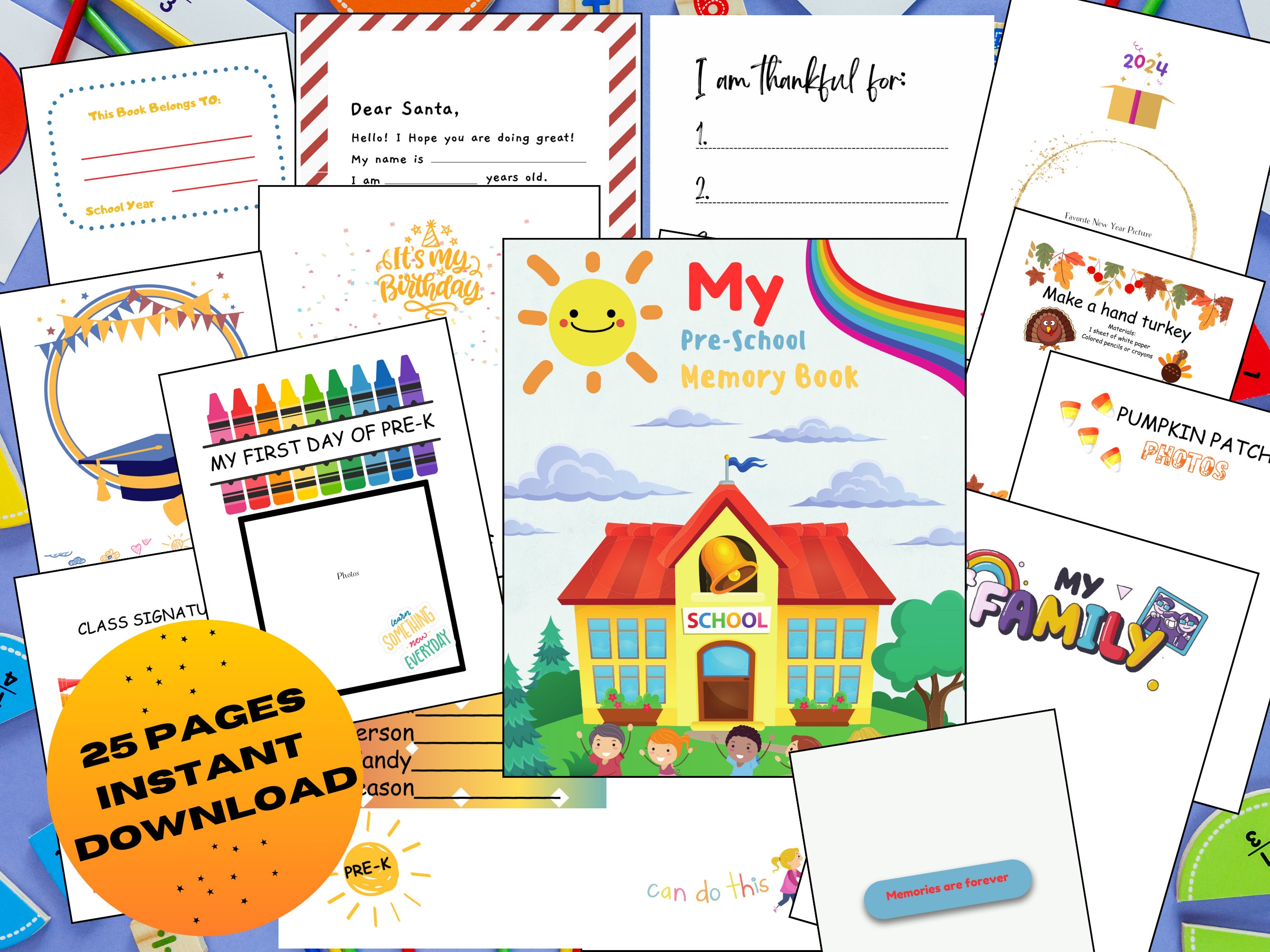 Pre-school Memory Book Kids Milestone My Preschool Years Toddler Years ...