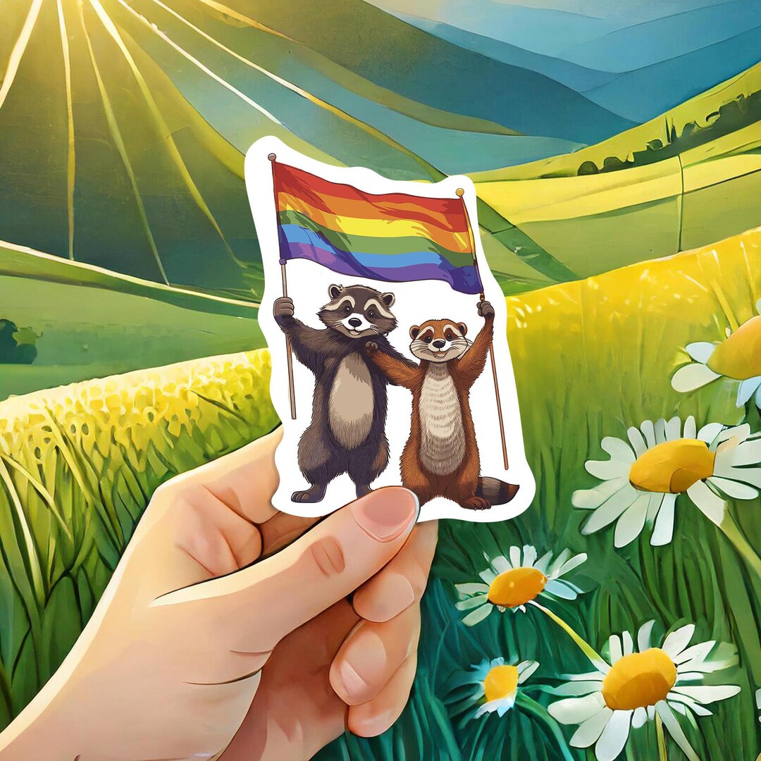 Otter Couple Sticker CSD Pride Equality LGBTQ 73 X 51 Mm Pridesupporter ...