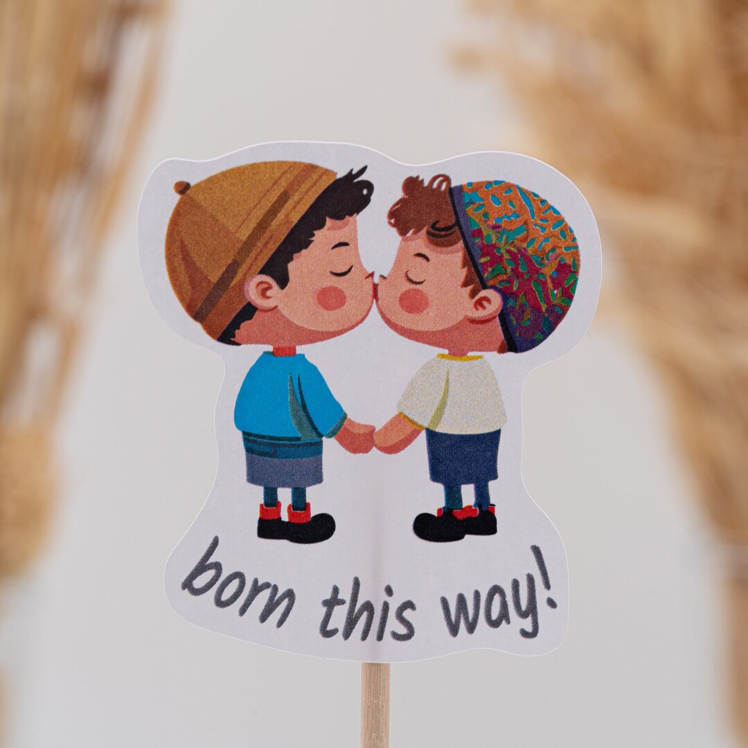 Pride Sticker two Boys Kissing Pride Sticker Motif Sticker 2 Boys Give ...