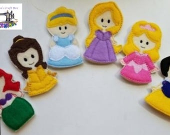 Princess Finger Puppets Set and Case - Etsy