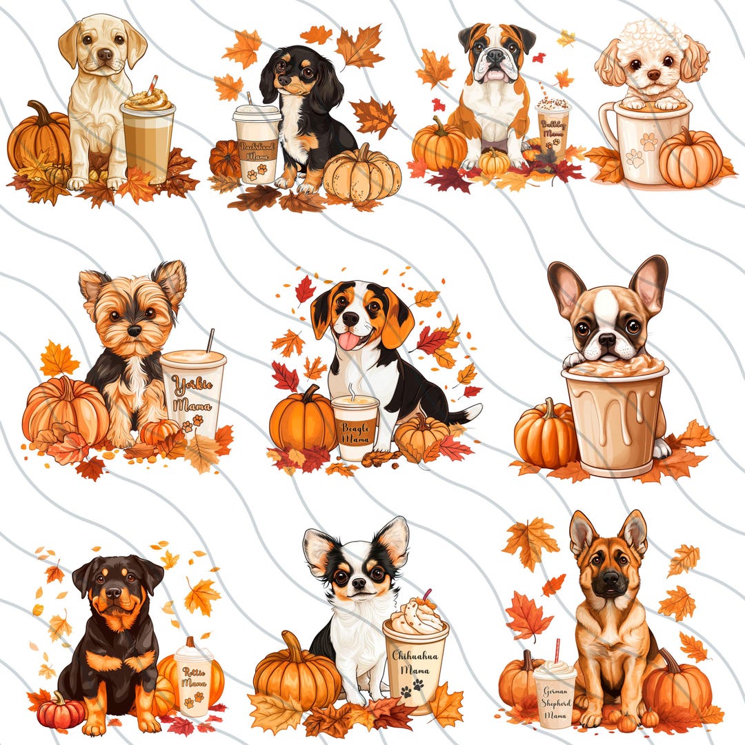 Halloween Dog Bundle Png Fall Dog Png,animal Png,pet Lover Png ...
