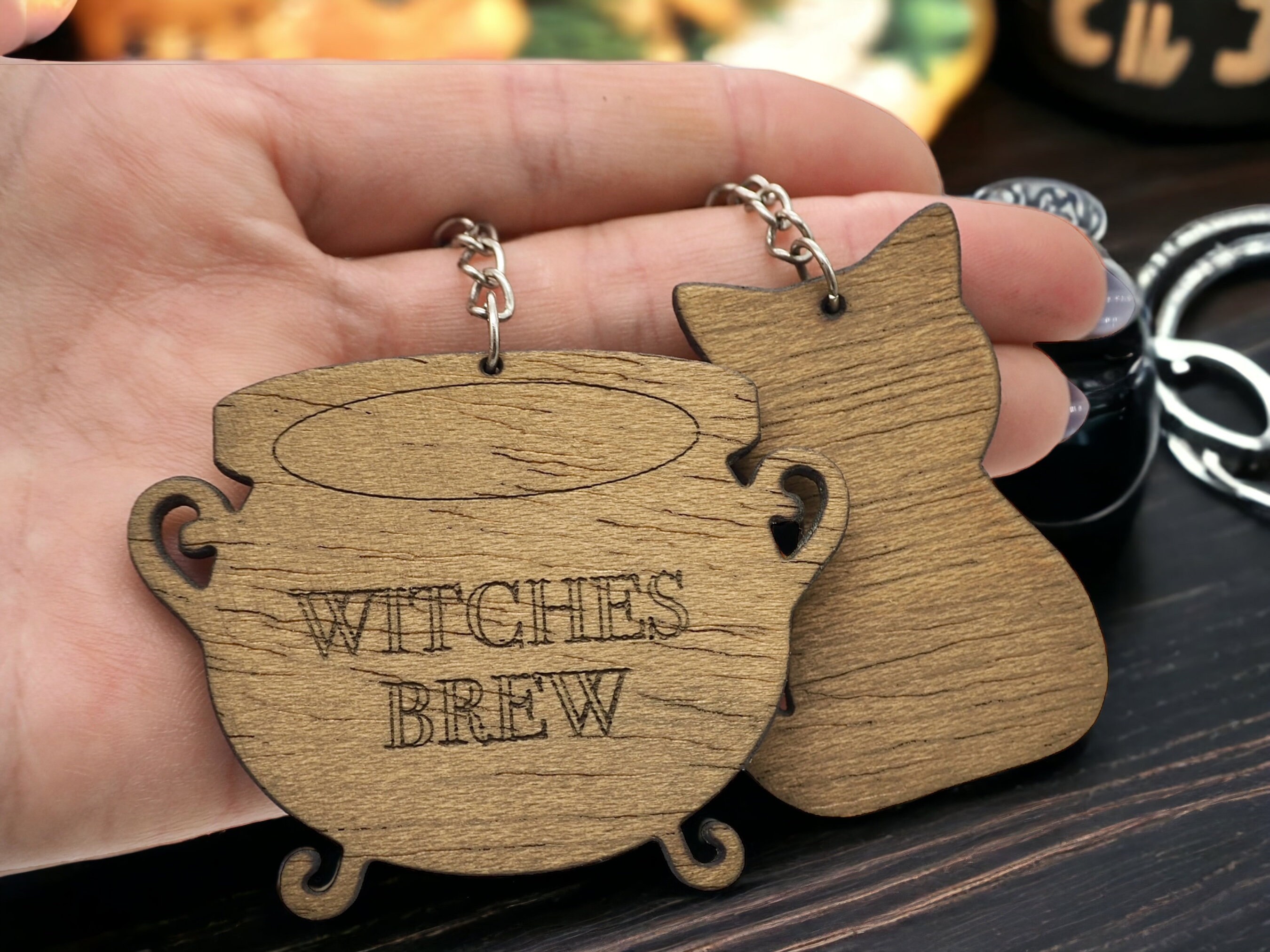 Laser Cut Projects,witchy Keychain SVG Bundle,cauldron Keychain Svg,cat ...