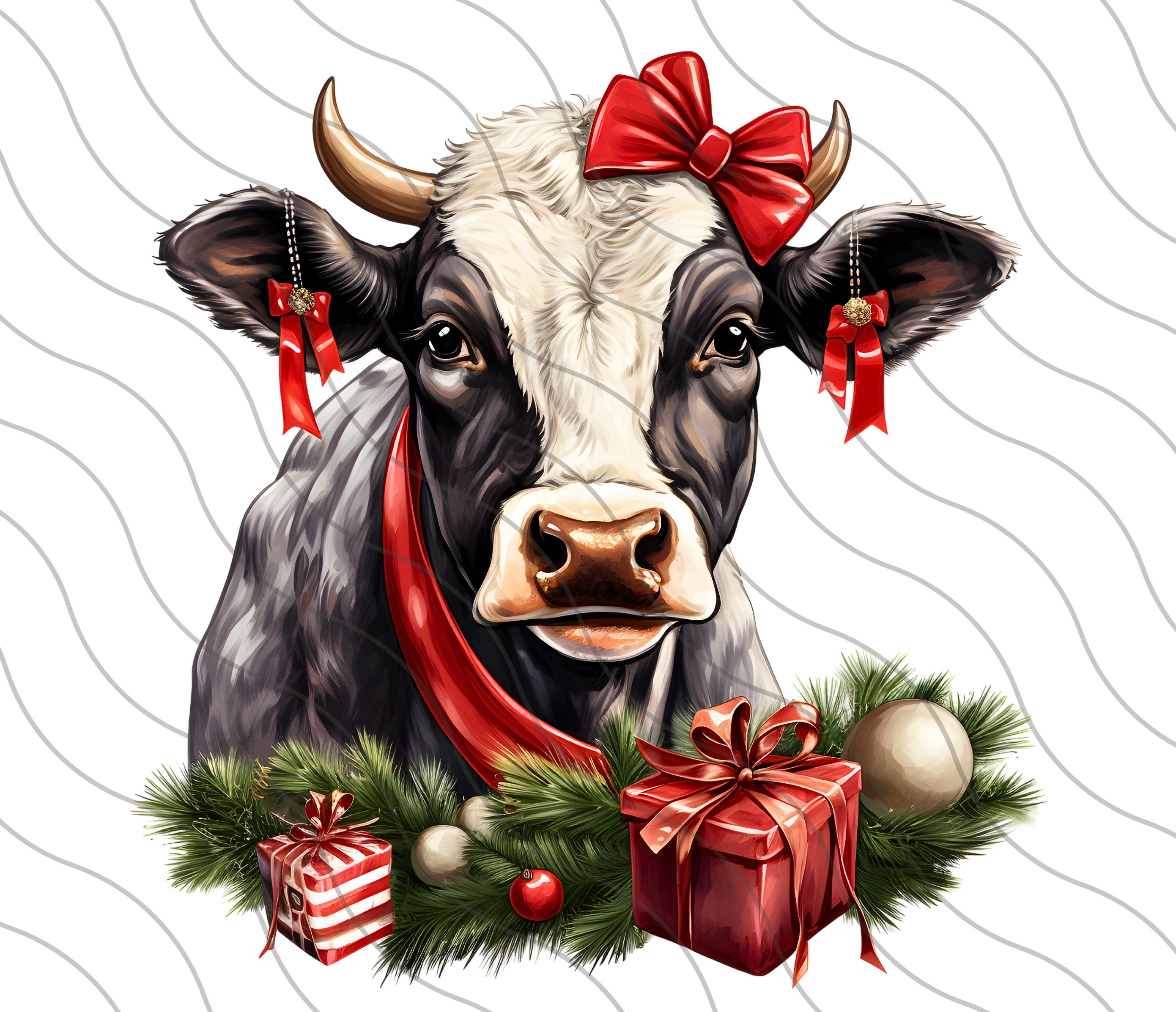 20 Christmas Cow Png,christmas Highland Cows, Xmas Colstein Cow,clipart ...