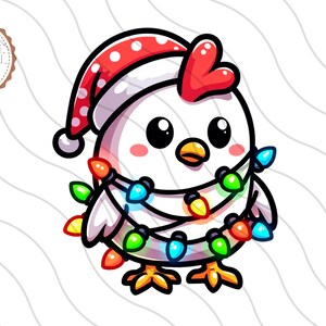 Christmas Chicken Lights,chicken Png,chicken Art,sublimation Files ...