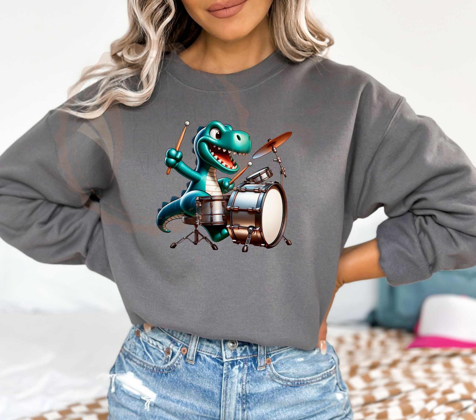 Trex Playing Drums Png ,dinosaur Playing Drum Set Png,dinosaur Clipart,dinosaur Musician Png ...