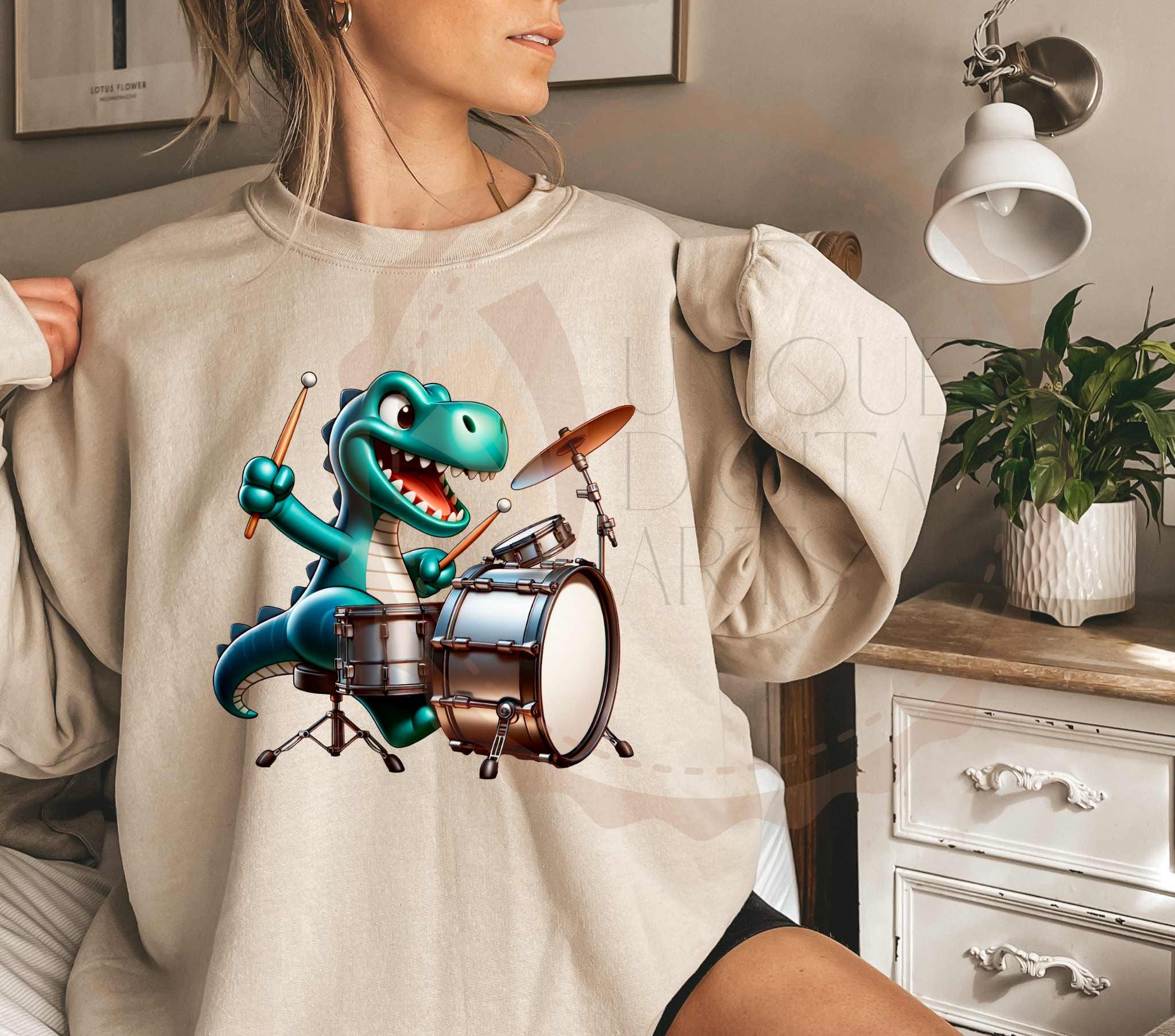 Trex Playing Drums Png ,dinosaur Playing Drum Set Png,dinosaur Clipart,dinosaur Musician Png ...