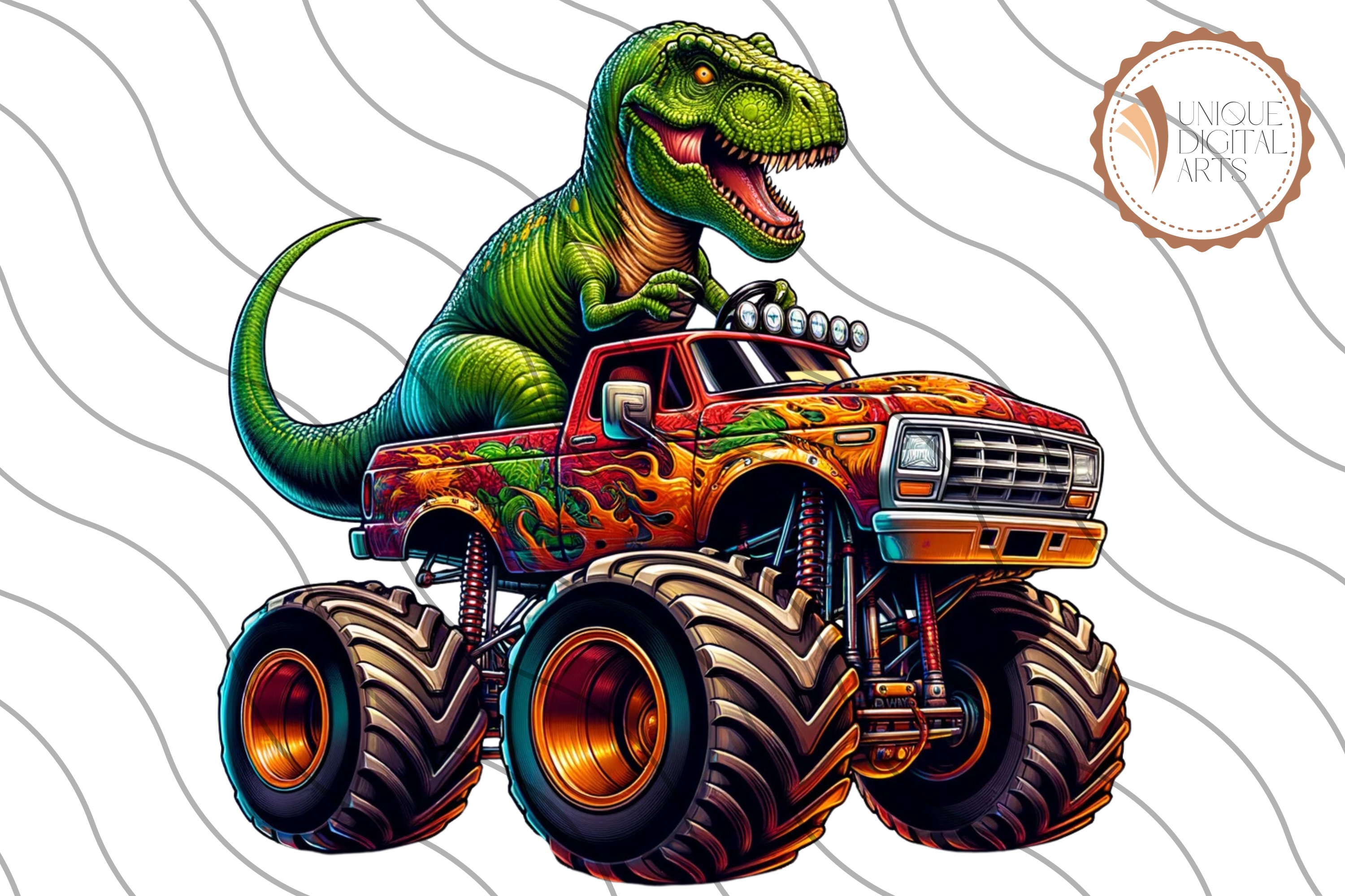 Trex Driving Monster Truck Png,trex Png,dinosaur Png,sublimation Design ...