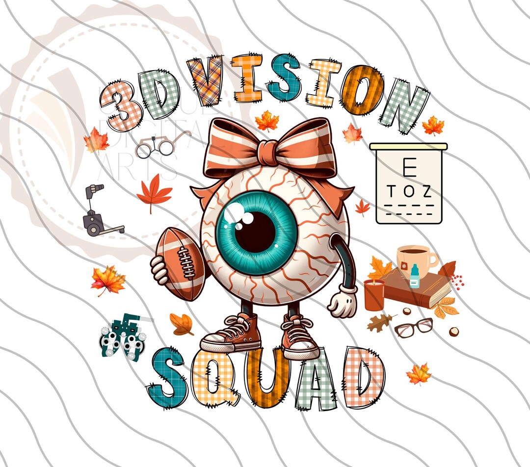 3D Vision Squad, Fall Eyeball Png Fall Optician Sublimation Optometrist ...