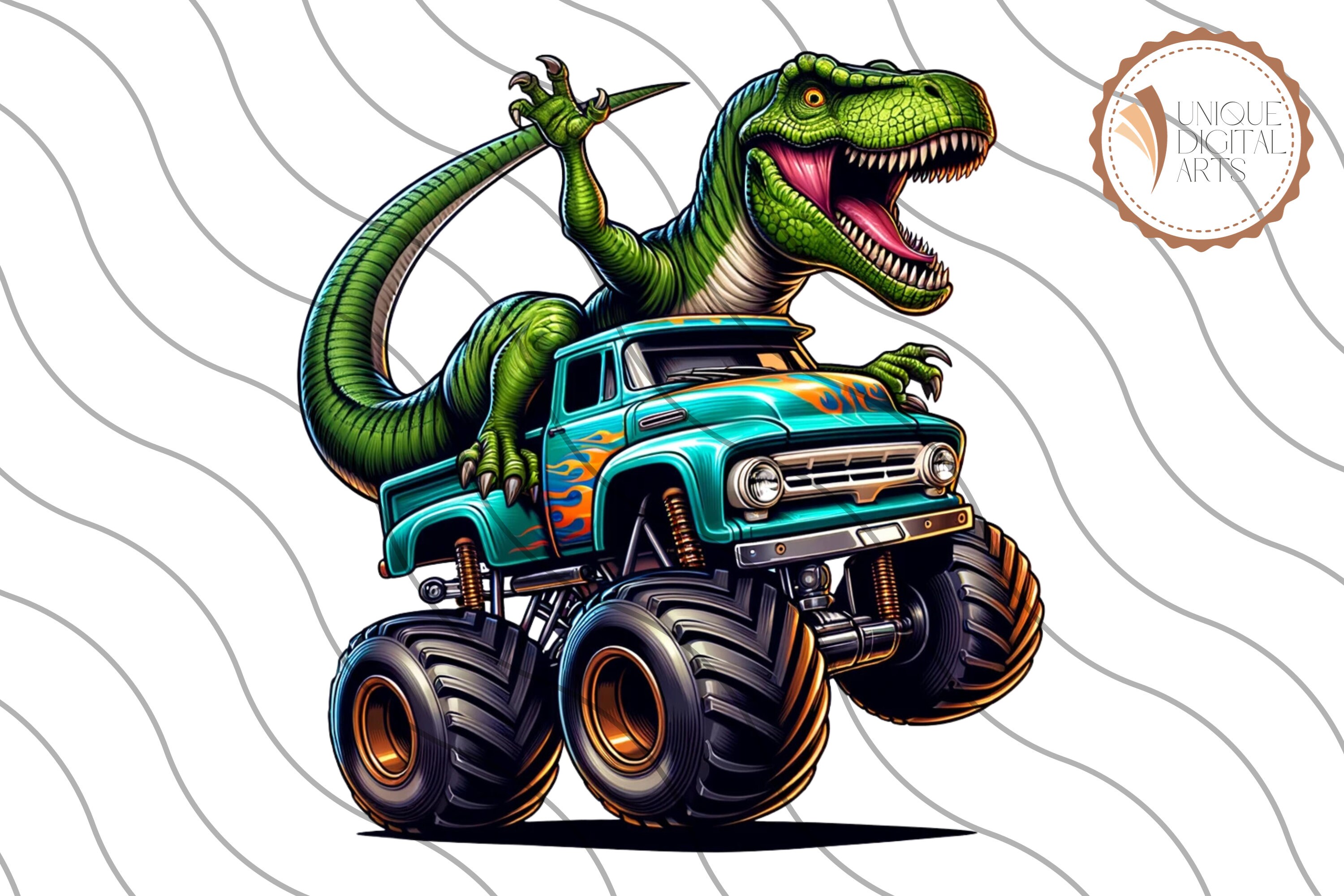 Trex Driving Monster Truck Png,trex Png,dinosaur Png,sublimation Design ...